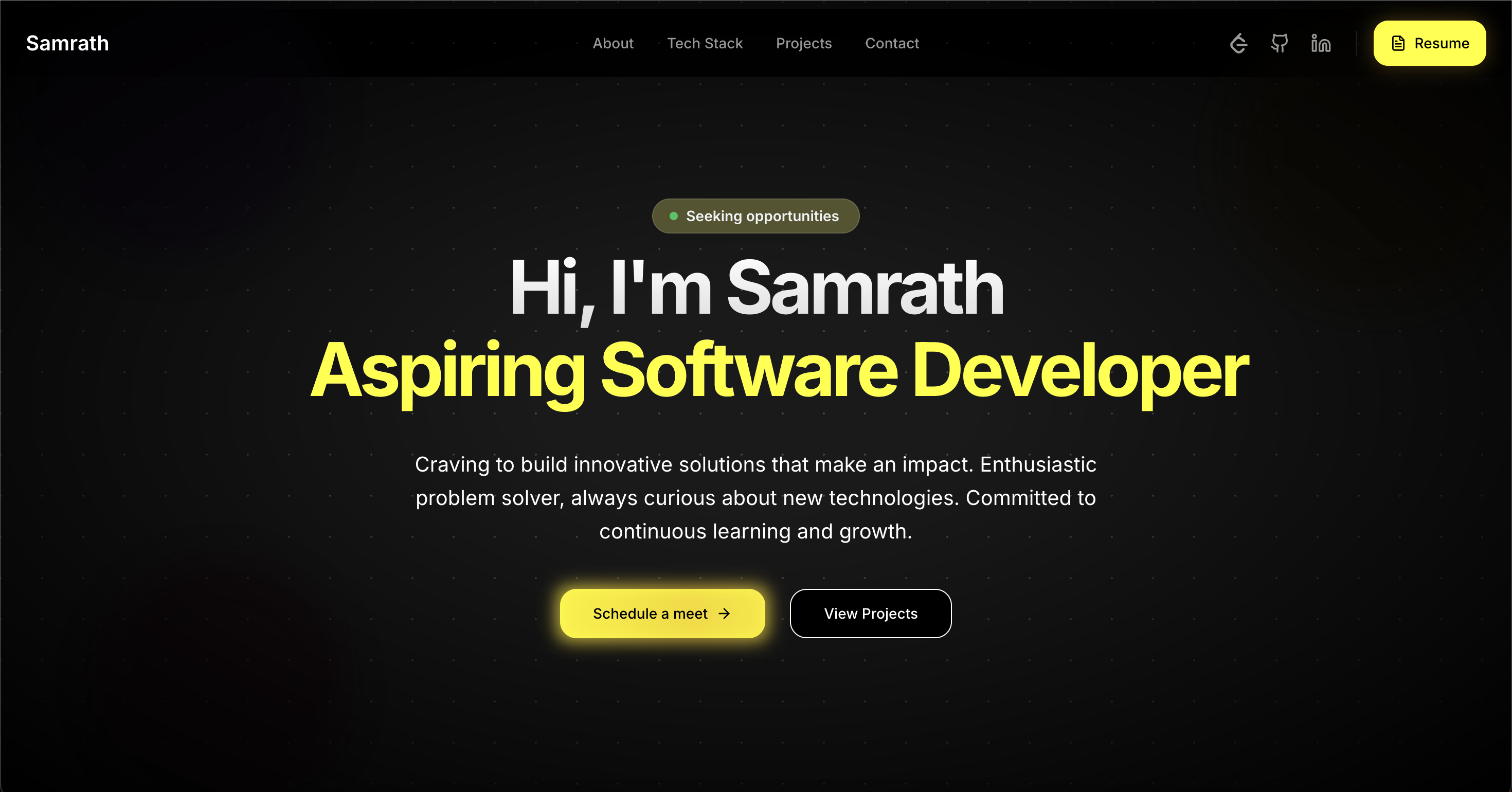 Samrath Reddy | Full Stack Developer Portfolio & Projects